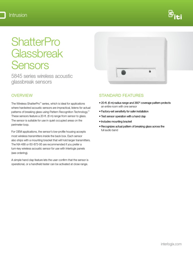 Shatterpro Sensor Ds PDF | PDF | Microphone | Sensor