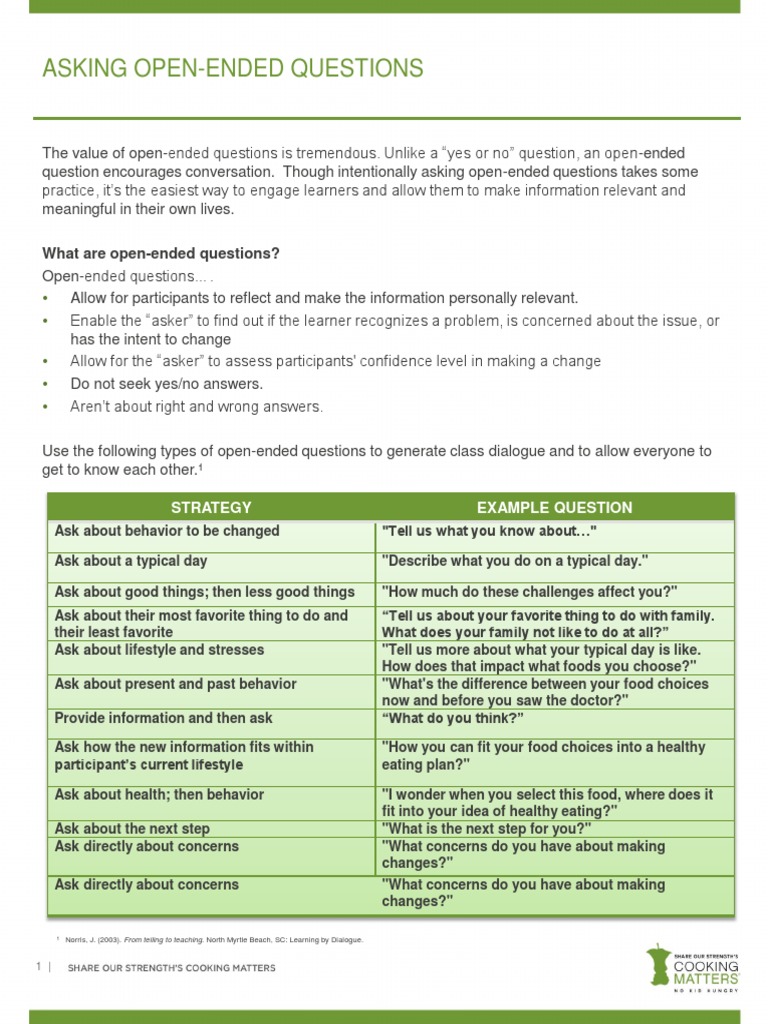 What Are Open-Ended Questions? | PDF | Question | Lesson Plan