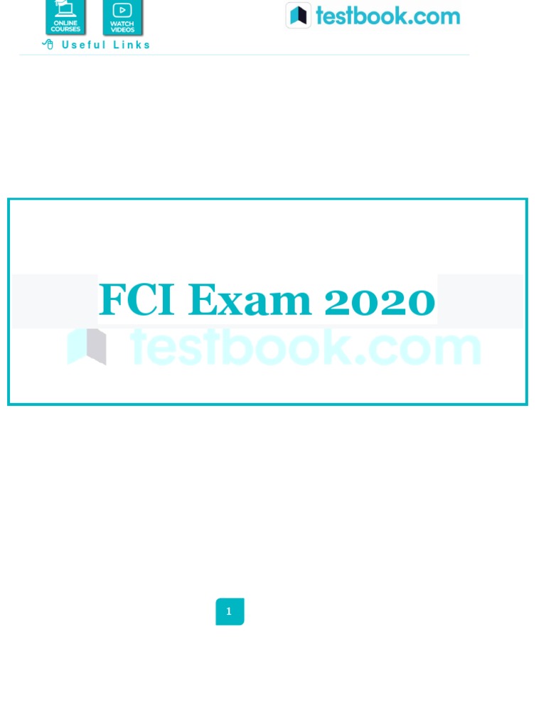 Fci Exam 2020 | PDF | Academic Degree | Test (Assessment)