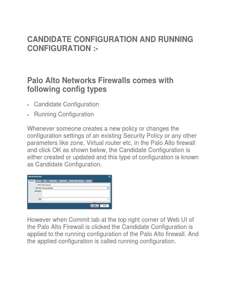 Candidate Configuration and Running-Config | PDF