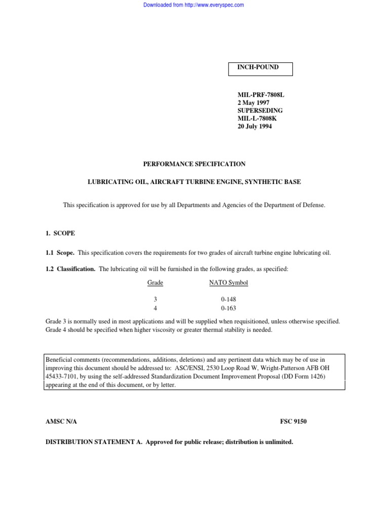 Mil PRF 7808L | PDF | Titanium | Specification (Technical Standard)