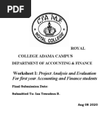 Accounting and Finance Exit Exam 2016 E.C | PDF