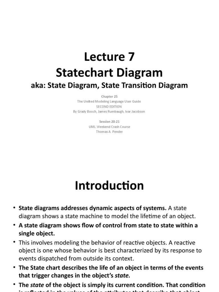 Statechart Diagram: Aka: State Diagram, State Transition Diagram | PDF ...