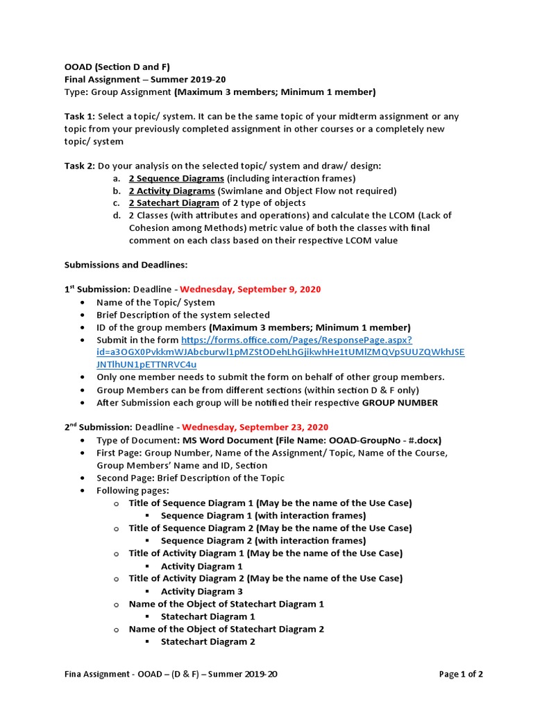 OOAD Final Group Assignment Guide | PDF | Use Case | Software Engineering