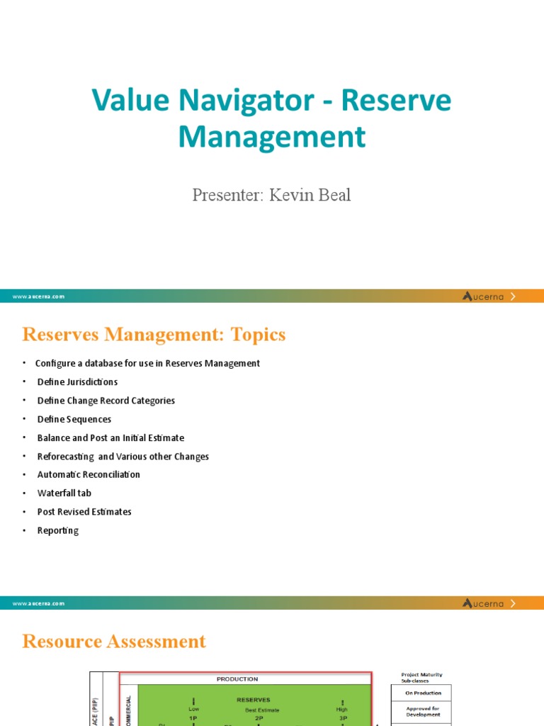 Value Navigator - Reserve Management | PDF | Glassforming Liquids And ...