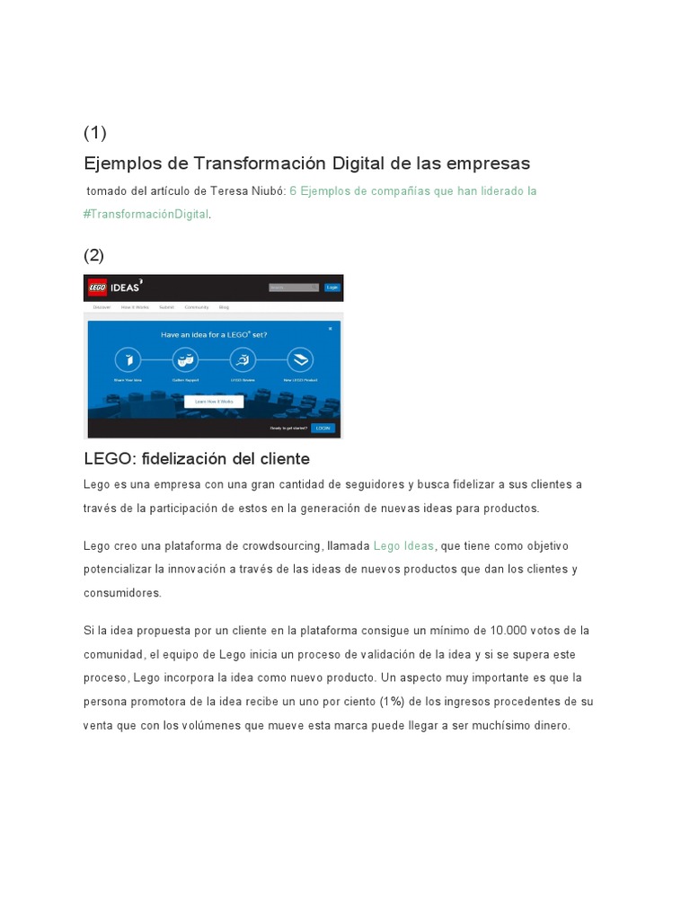 Ejemplos de Crowdsourcing en LEGO | PDF | Crowdsourcing | Marca