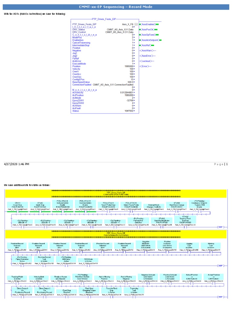 CMMT-xx-EP PTP - Drives - Festo - EIP Record Mode 6 EtherNetIP Timing Sequence PDF | PDF ...
