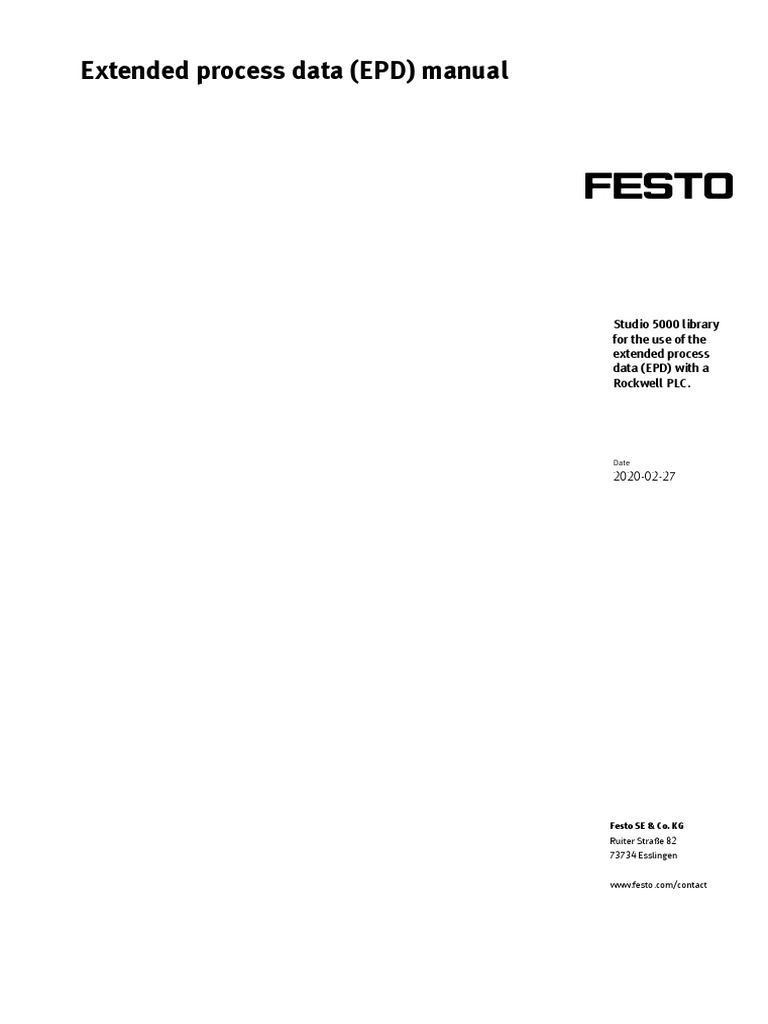 Extended Process Data (EPD) Manual | PDF | Control Theory | Servomechanism