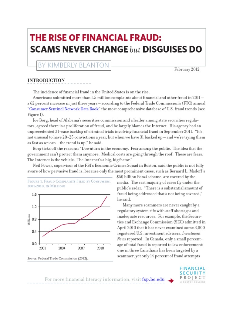 Scams Never Change But Disguises Do: The Rise of Financial Fraud | PDF ...
