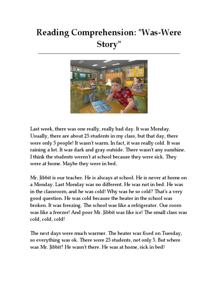 Was-Were Reading Comprehension Exercise | PDF