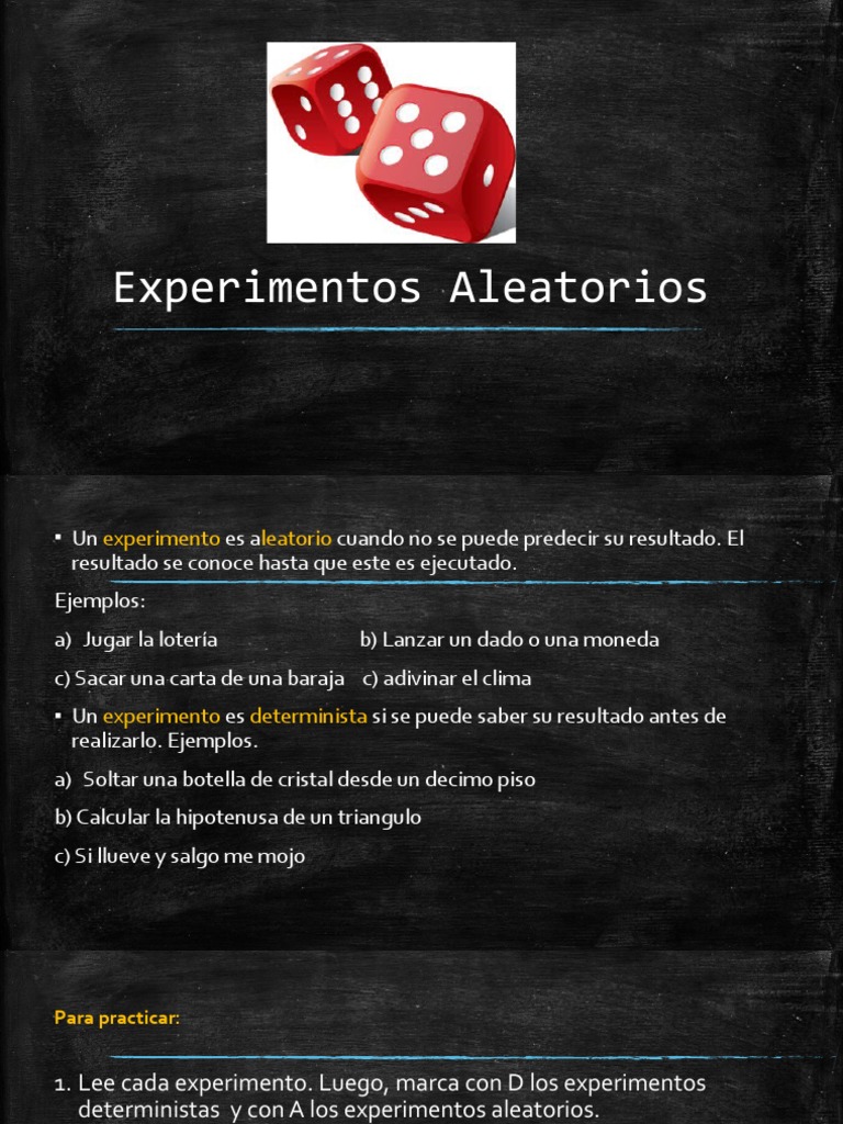 Experimentos Aleatorios | PDF | Métodos de búsqueda | Teoría de la medida