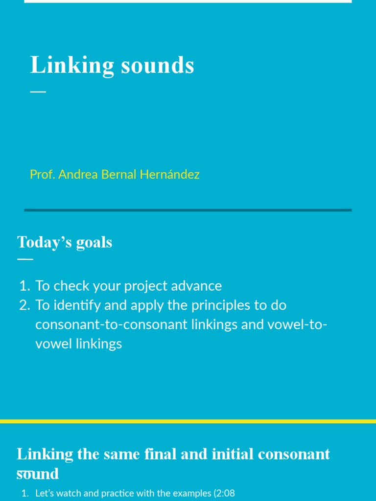 Connected Speech - Linking Sounds | PDF | Consonant | Vowel