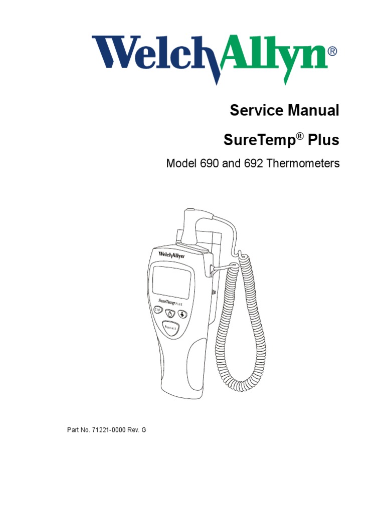 Service Manual Suretemp Plus: Model 690 and 692 Thermometers | PDF ...