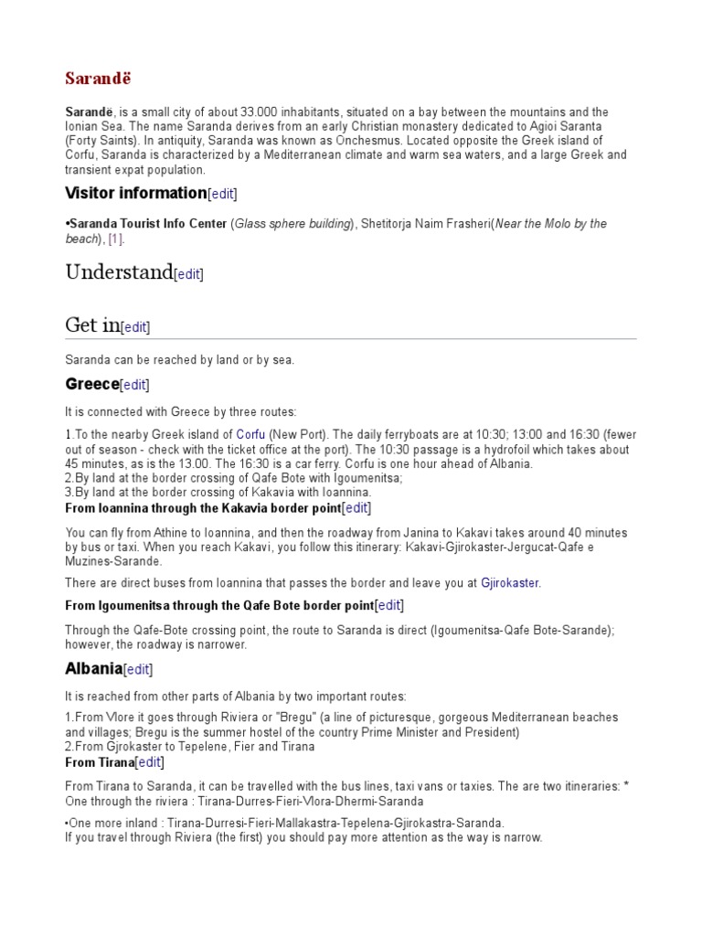 Sarande Guide | PDF | Hotel And Accommodation | Foods