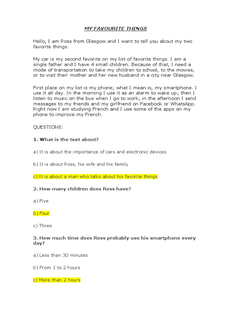 My Favourite Things | PDF