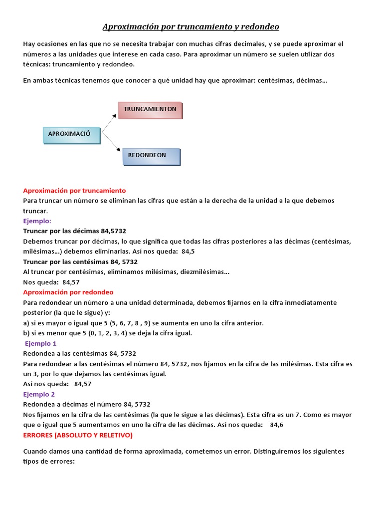 Aproximación Por Truncamiento y Redondeo | PDF