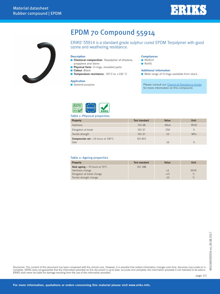 Epdm 70 Compound 55914 | Download Free PDF | Materials | Building ...