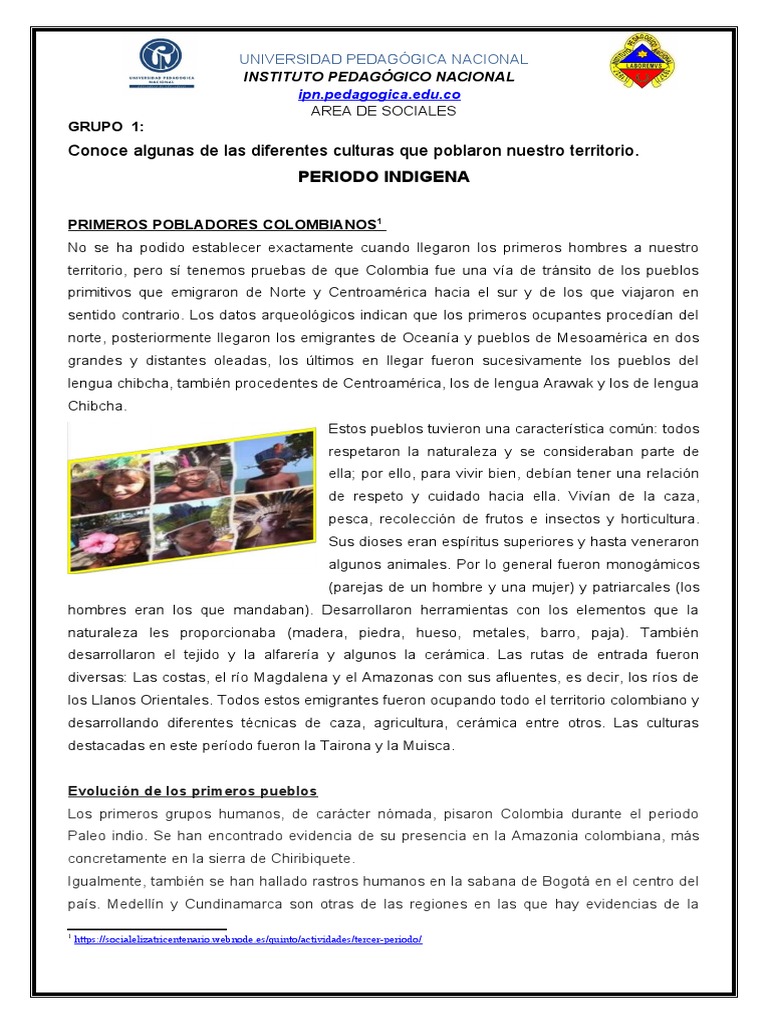 Periodo Indigena G 1 | PDF | Colombia | Pueblos Indígenas de las Américas