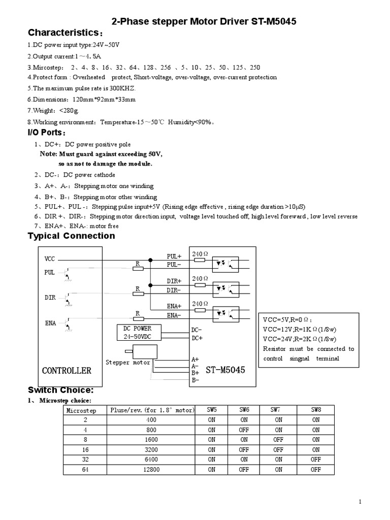 2-Phase Stepper Motor Driver ST-M5045 Characteristics : I/O Ports ...