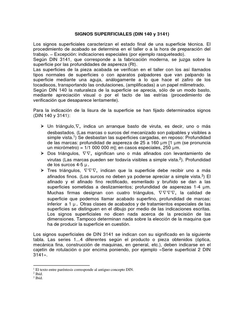 Signos Superficiales según DIN 140 y 3141 | PDF | Naturaleza