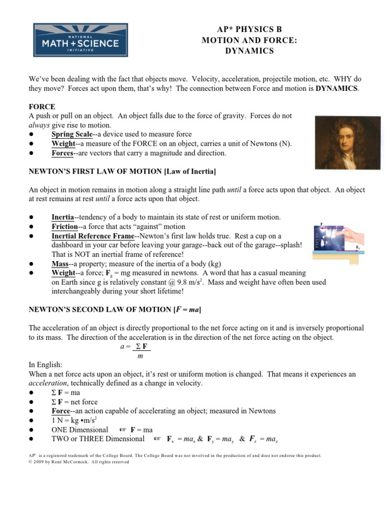 CH 4 - Newtons Laws Lecture Notes PDF | PDF | Friction | Force
