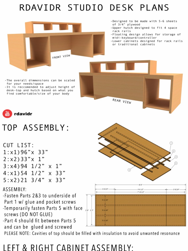 Studio Desk Assembly Instructions | PDF | Home & Garden