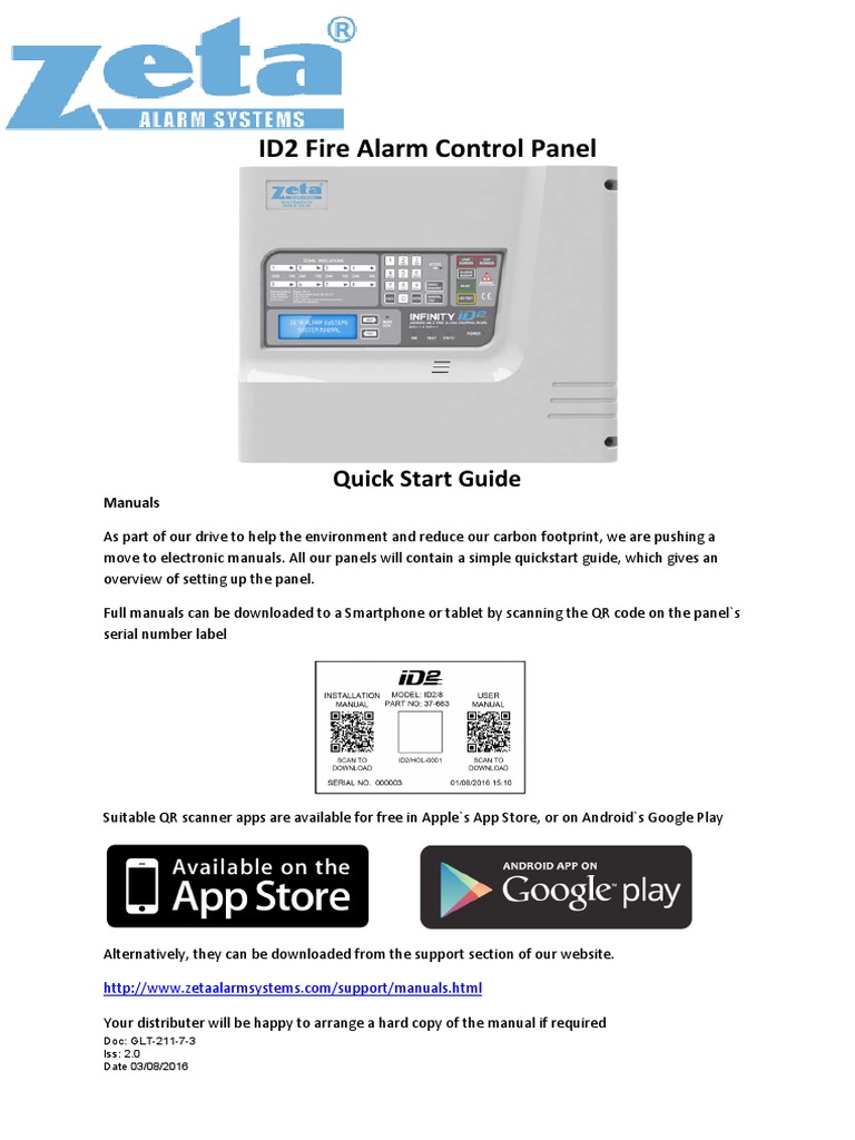ID2 Fire Alarm Control Panel: Quick Start Guide | PDF | Electrical ...