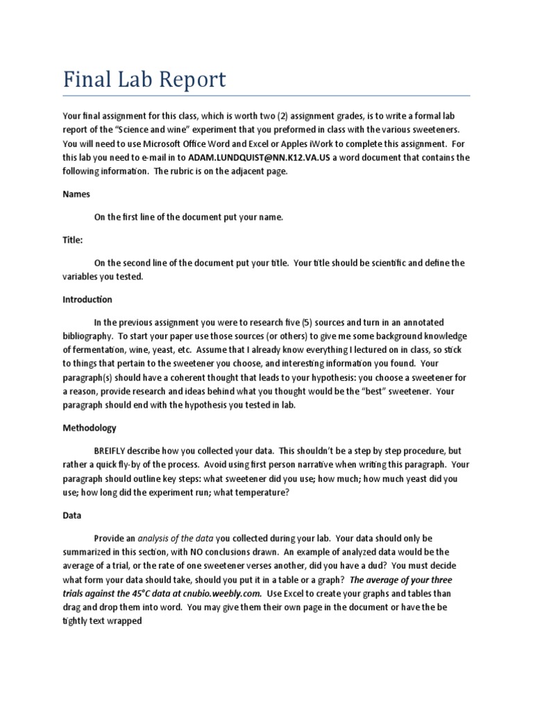 Final Lab Report | PDF | Experiment | Data