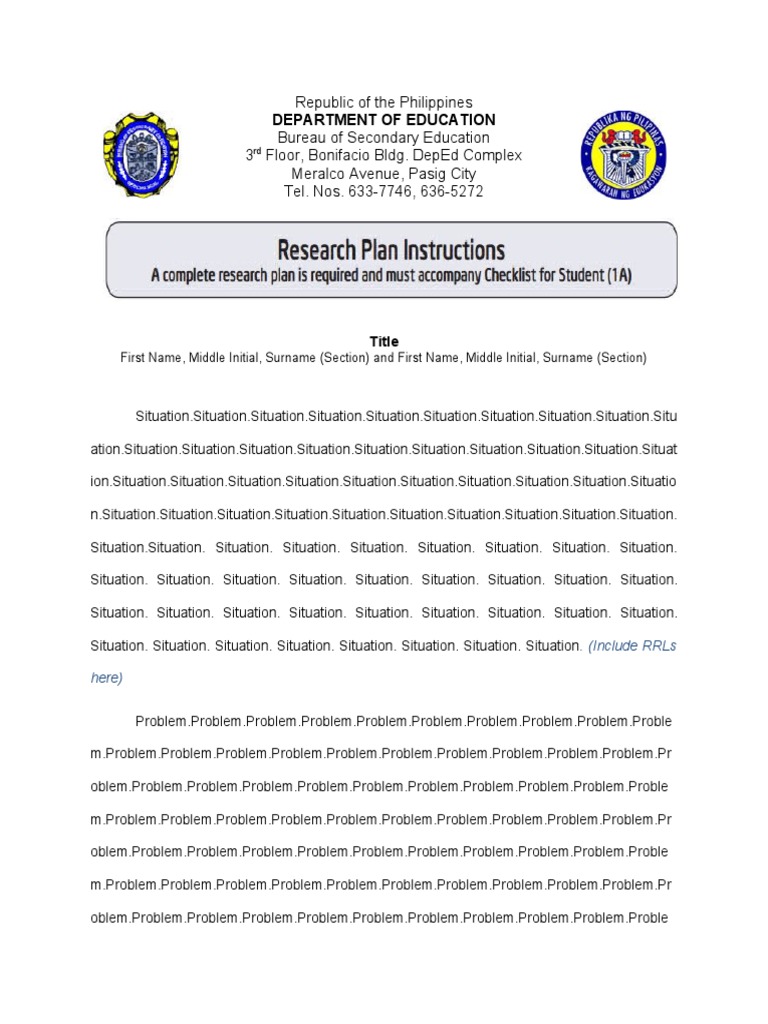 Research Plan Format | PDF | Hypothesis | Research Methods