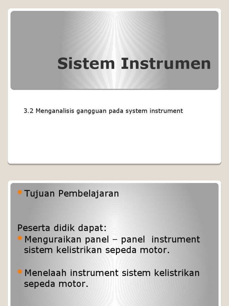 Sistem Instrumen Motor: Analisis dan Fungsi | PDF | Metode & Bahan Ajar ...