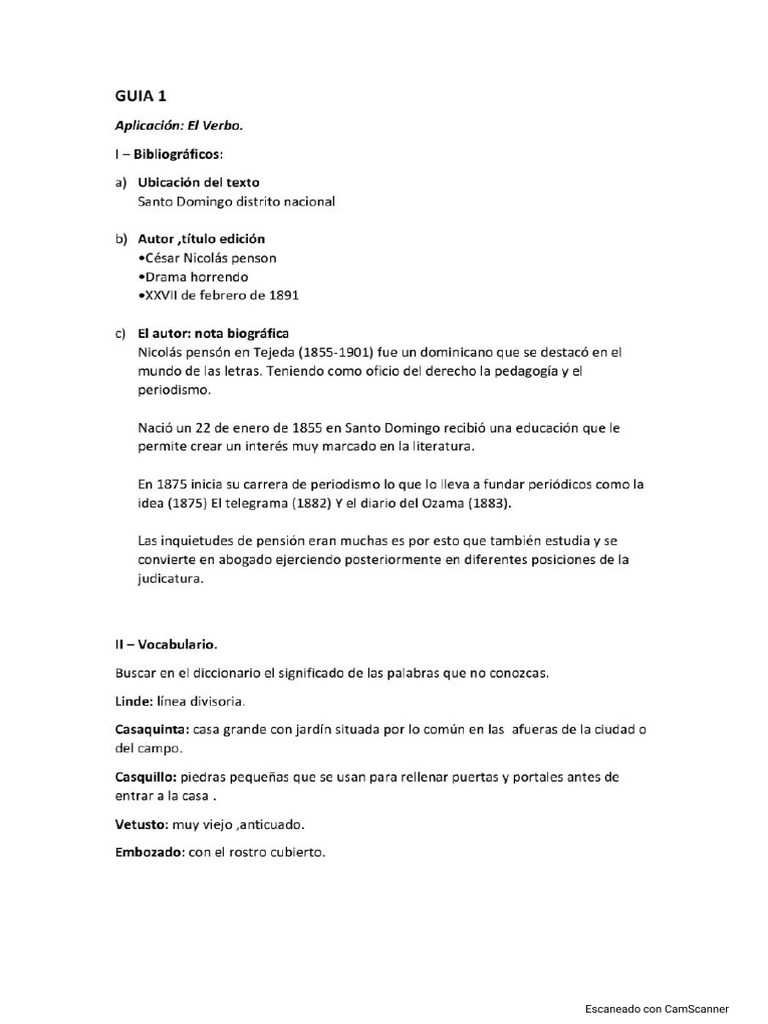 GUIA 1 Letras Sección 83 | PDF