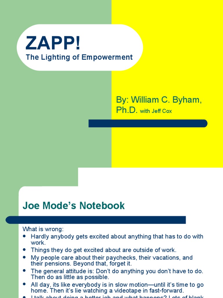 Joe Mode's Notebook Rev. 1 | PDF | Feedback | Empowerment