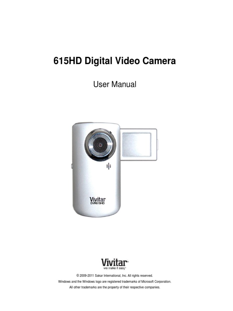 615HD Digital Video Camera: User Manual | PDF | Menu (Computing) | Camera
