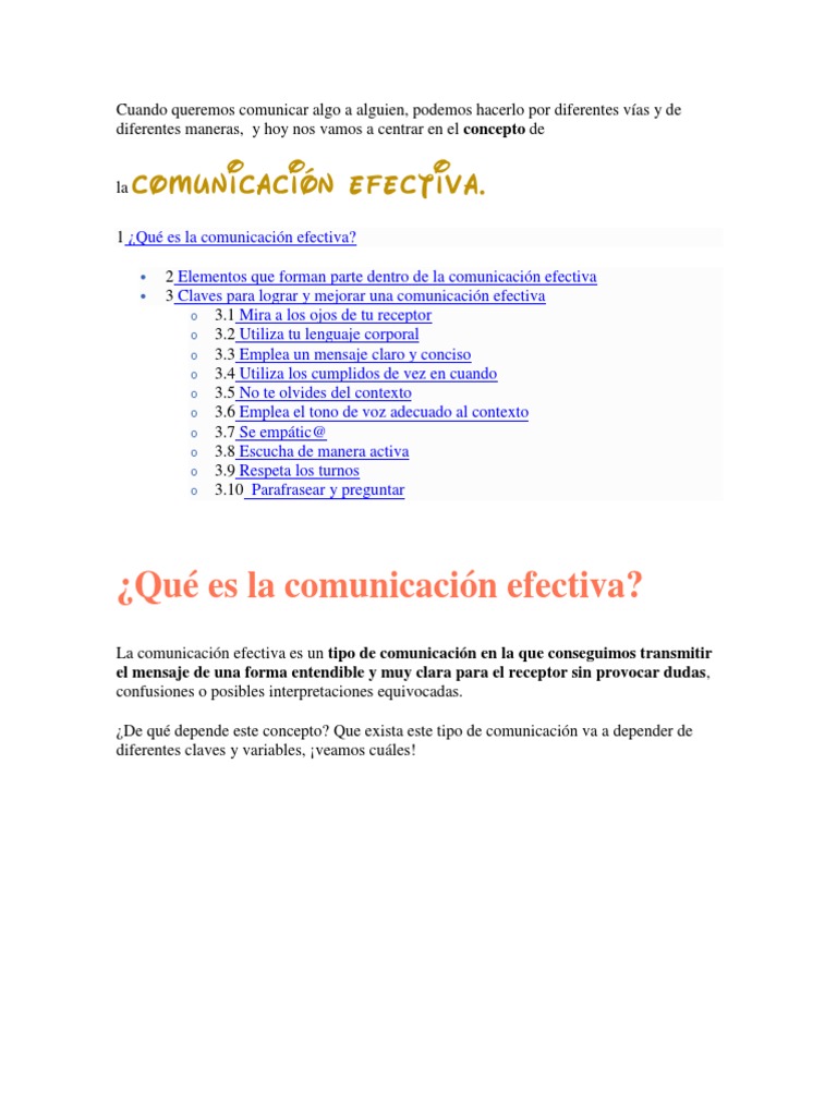 Comunicación Efectiva Pdf Pdf Comunicación Ciencia Cognitiva