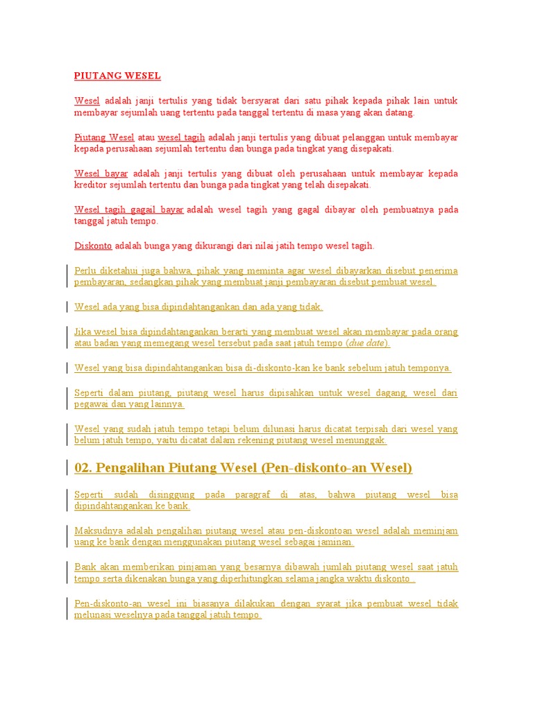 Piutang Wesel | PDF