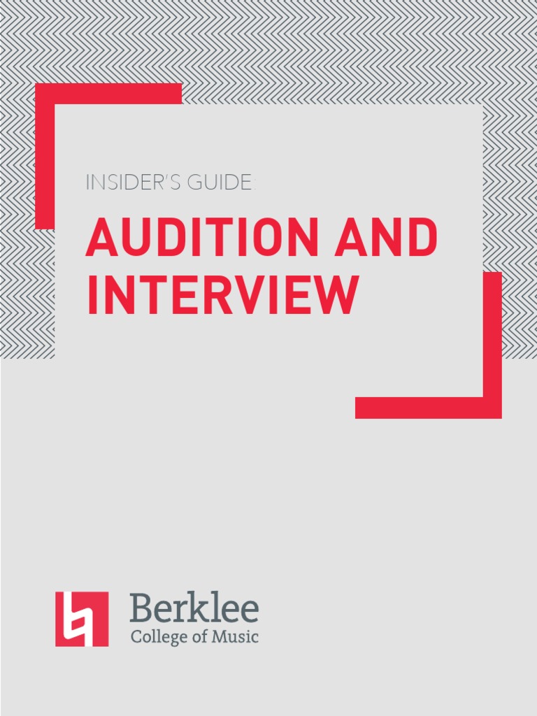 Berklee Insider's Guide - Audition and Interview | PDF | Audition | Singing
