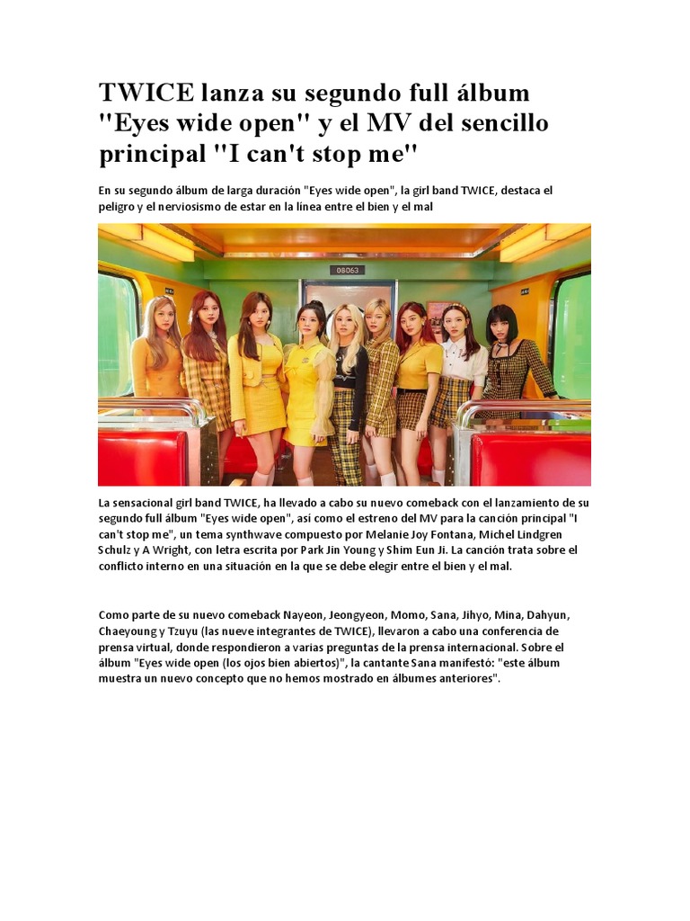 TWICE Lanza Su Segundo Full Álbum | PDF
