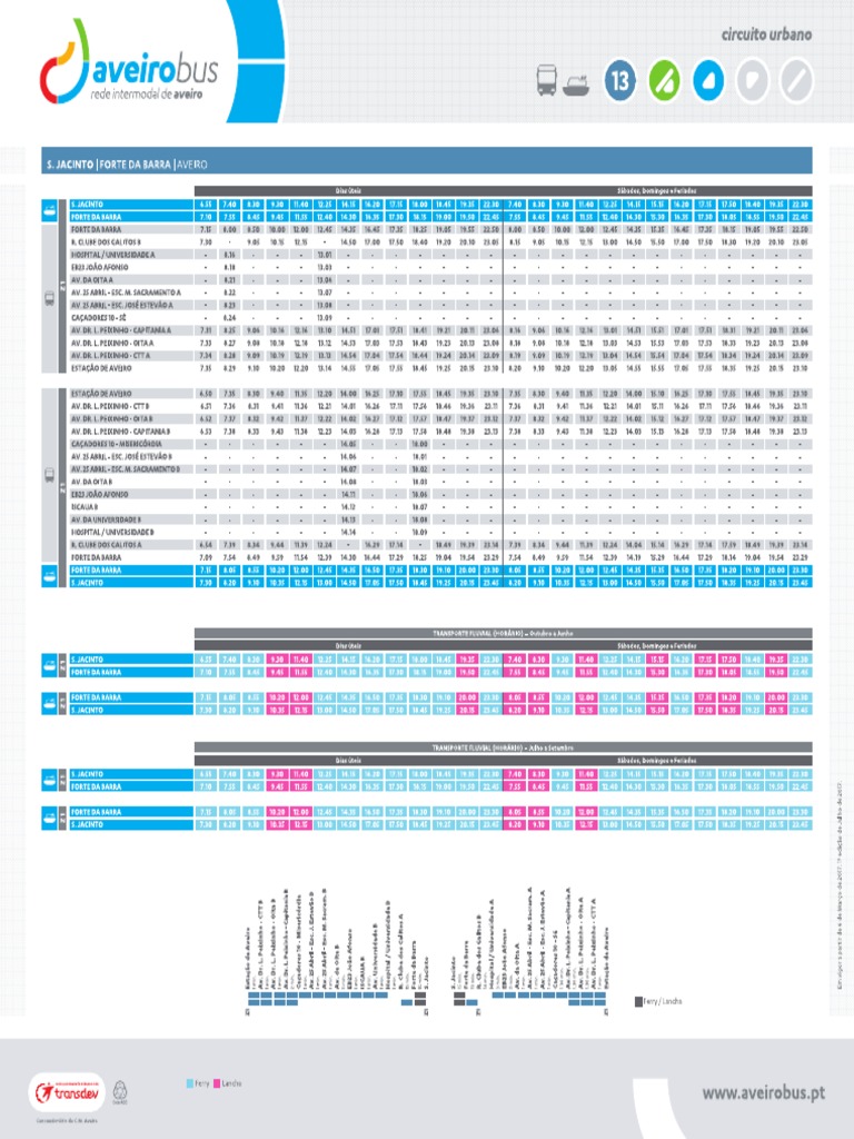 Aveiro Bus Paragem - Horario Linha 297x297 l13 1707 PDF | PDF