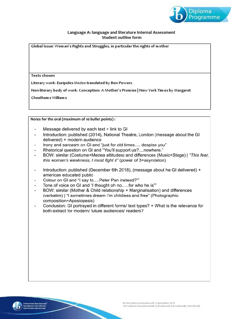 Official Ibo Outline Form Langlit en | PDF
