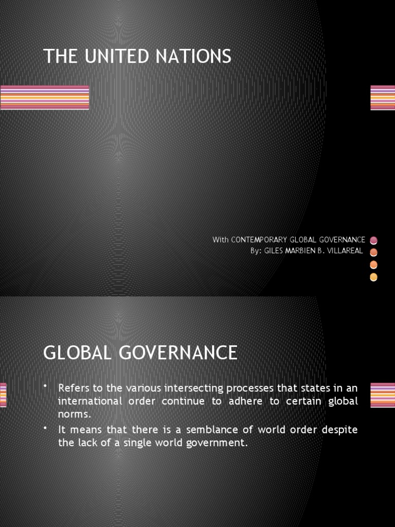 The United Nations: With Contemporary Global Governance By: Giles ...