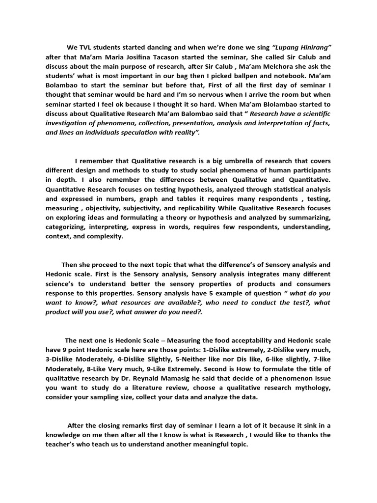 Narrative Report | PDF | Qualitative Research | Quantitative Research