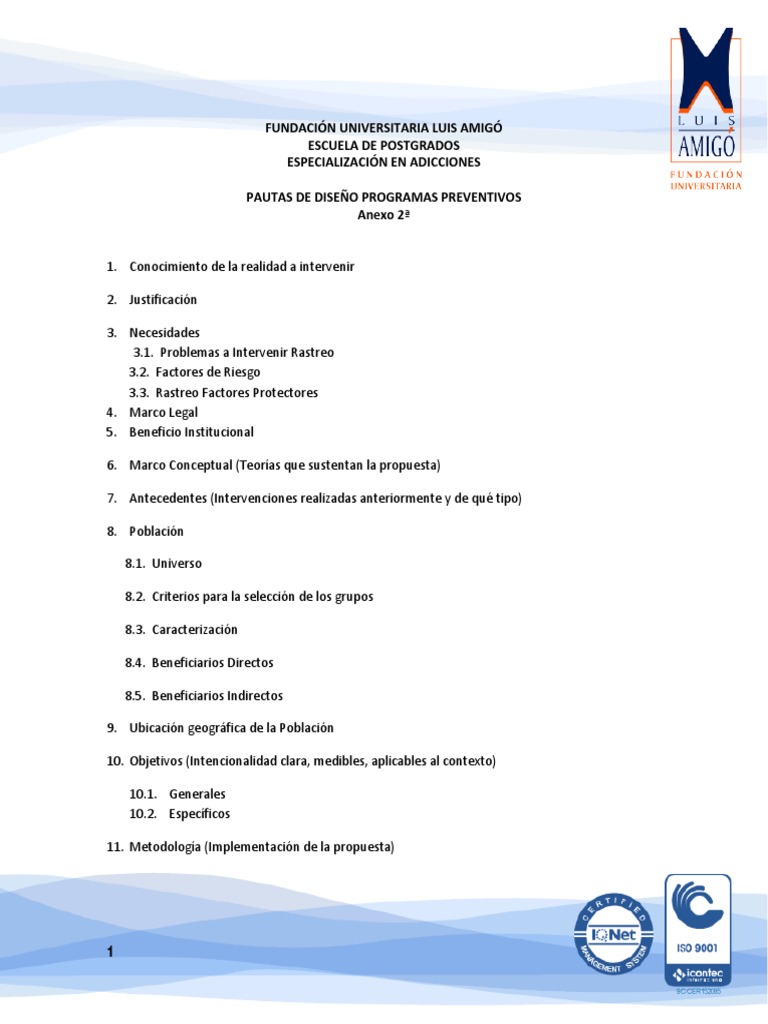 FORMATO 5 PAUTAS DE DISEÑO DE PROGRAMAS PREVENTIVOS.pdf | PDF | Evaluación | Drogas