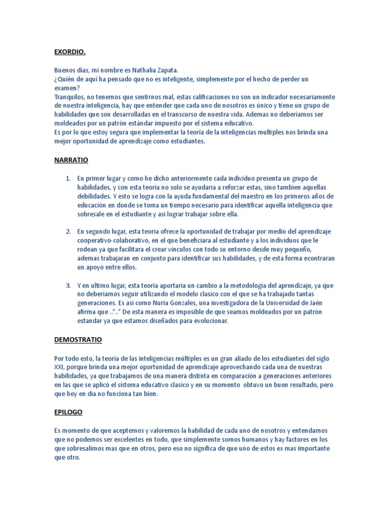 EXORDIO | PDF | Teoría | Aprendizaje