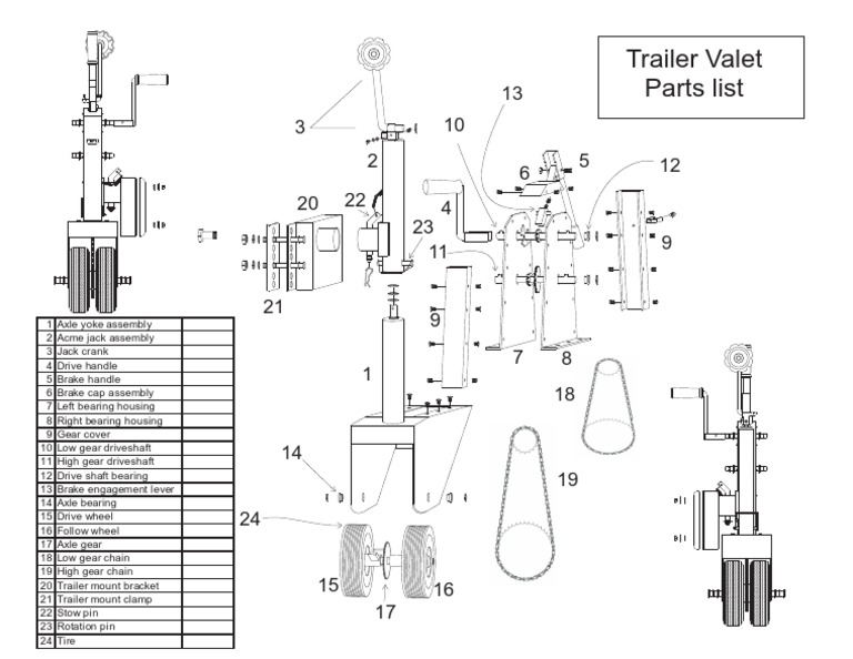 Trailer Valet Parts List | PDF