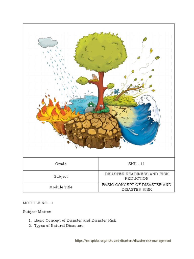 Grade SHS - 11 Subject Disaster Readiness and Risk Reduction Module ...