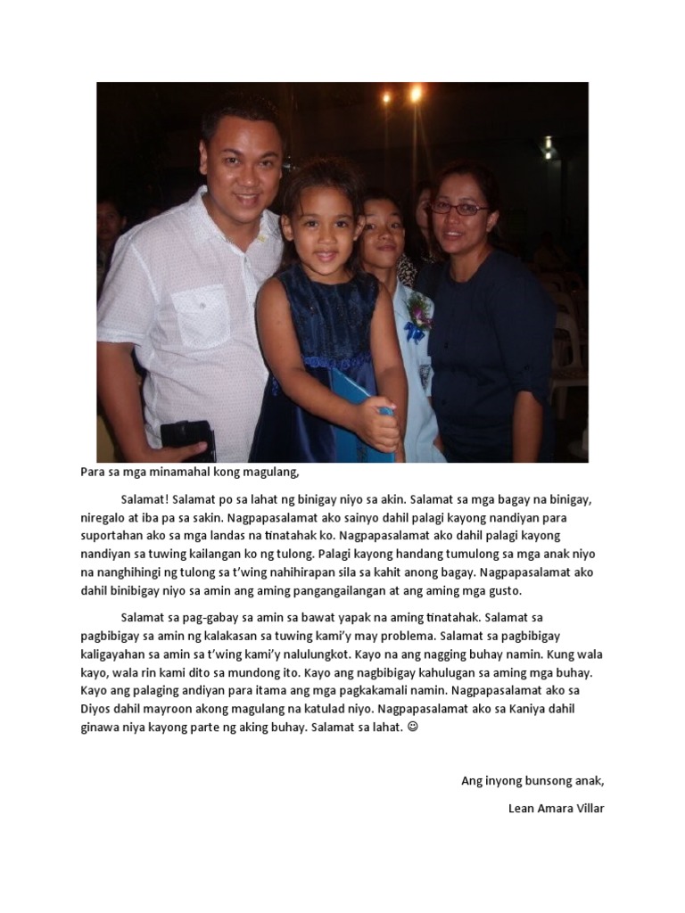 Liham para Sa Magulang | PDF