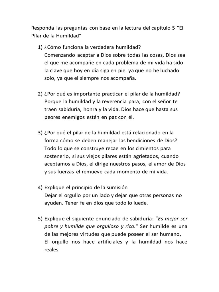 Preguntas Sobre Humildad | PDF