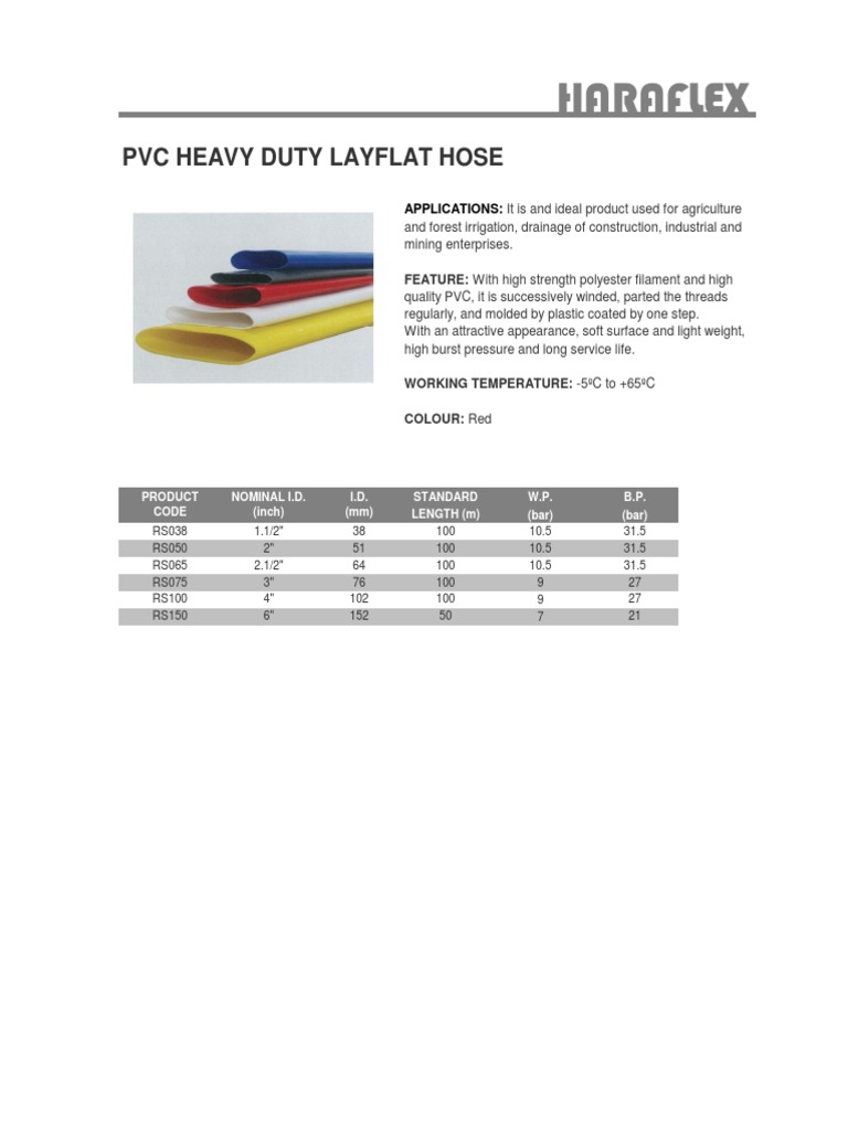 PVC Heavy Duty Layflat Hose Guide | PDF | Technology & Engineering