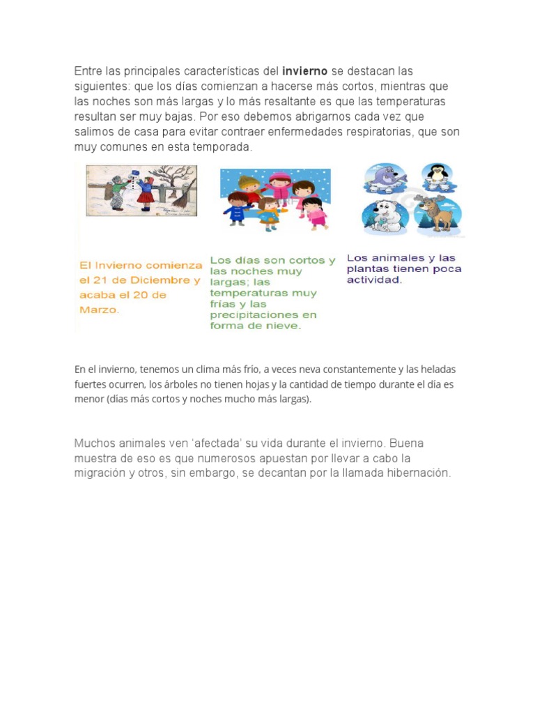 Caracteristicas Del Invierno | PDF