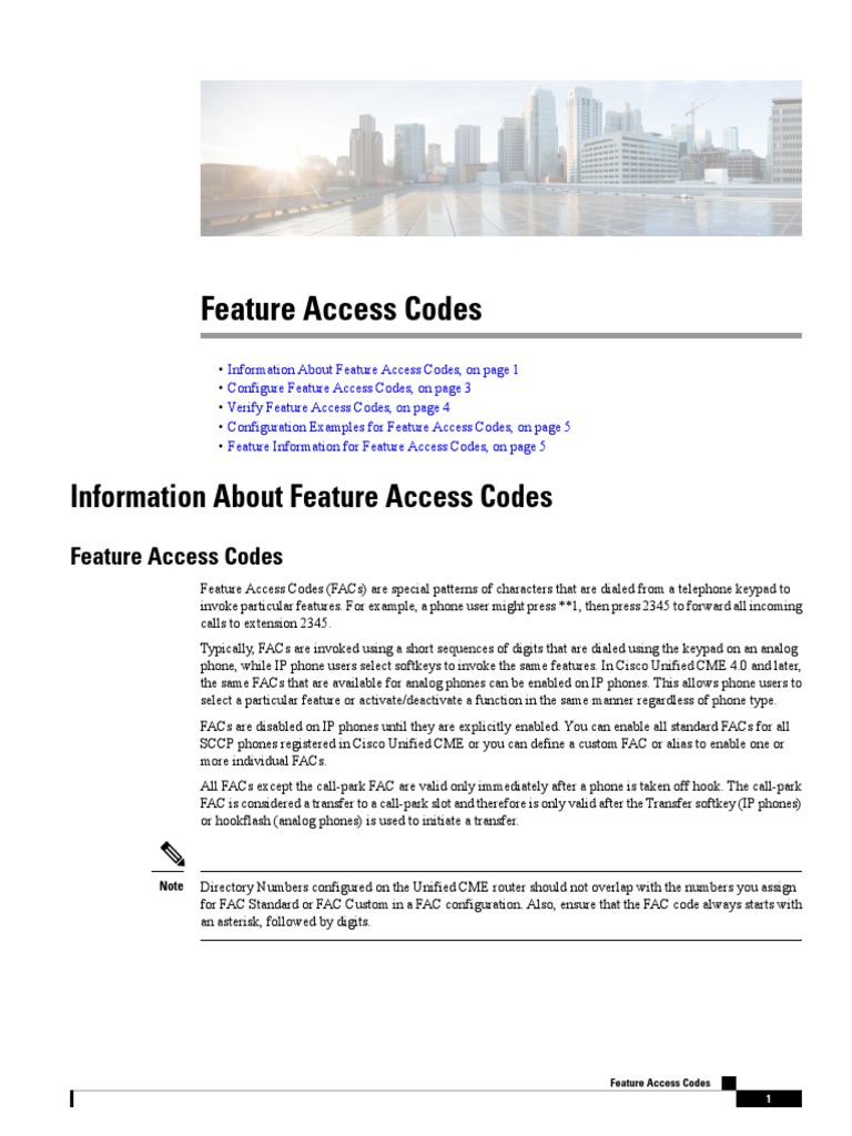 Information About Feature Access Codes | PDF | Telephone | Voicemail